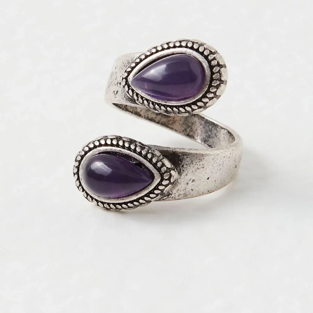 Free People | Jewelry | Free People Boho Amethyst Ring | Poshmark